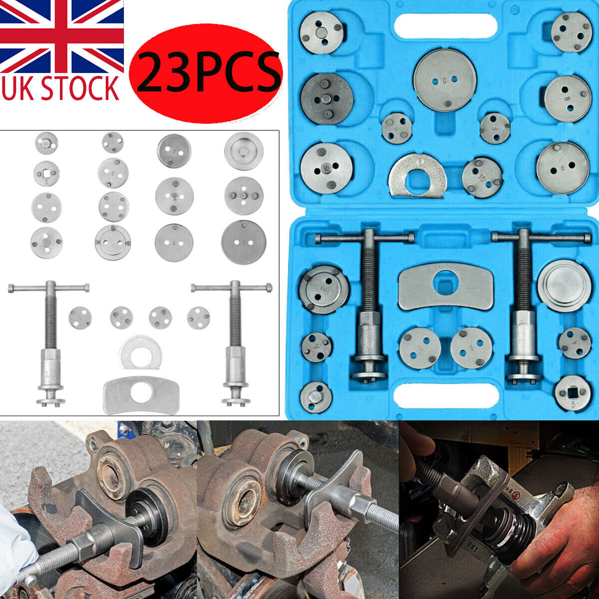 23pcs Disc Piston Caliper Brake Rewind Wind Back Tool Kit Set Car Auto ...
