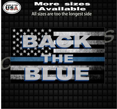Thin Blue Line POLICE OFFICER Back the Blue Line Flag Vinyl Decal ...