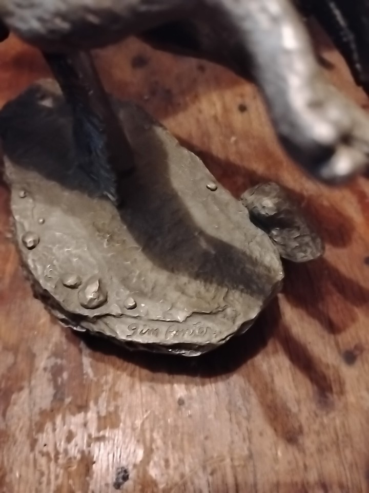 The Franklin Mint Pewter Statue by Jim Ponter “The Hunter” #2155/4500 w ...