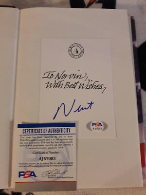 Speaker OF THE HOUSE NEWT GINGRICH signed NEWT! 1st Edition Book PSA ...