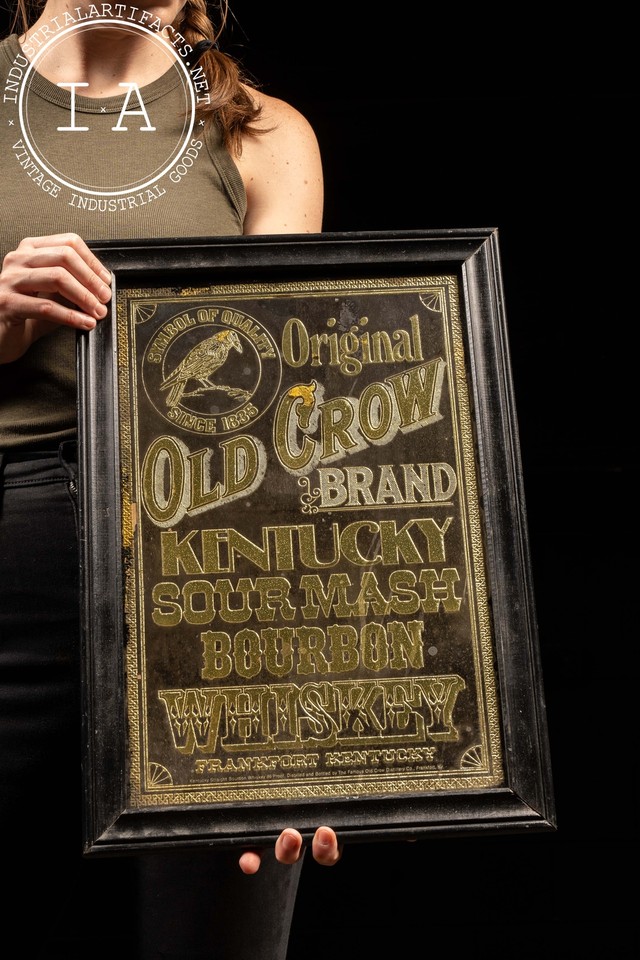 Pre-Prohibition Old Crow Whiskey Gold Leaf ROG Advertising Sign | eBay