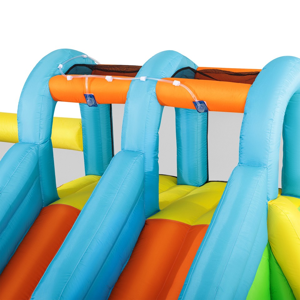 JOYLDIAS Inflatable Water Double Slide Bounce House Giant Splash Pool w ...