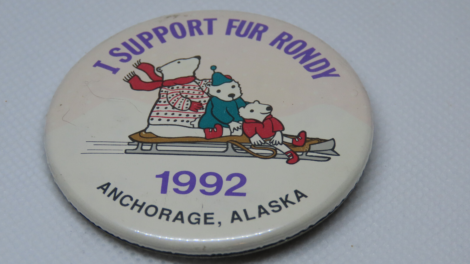 I Support Fur Rondy 1992 Pin Anchorage, Alaska Fur Rendezvous FREE SHIP ...
