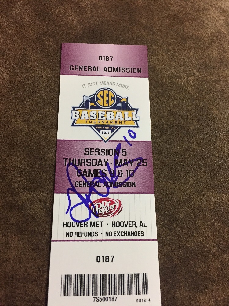 Josh Alberius Auto Signed Record Game Ticket Arkansas Razorbacks Rare ...