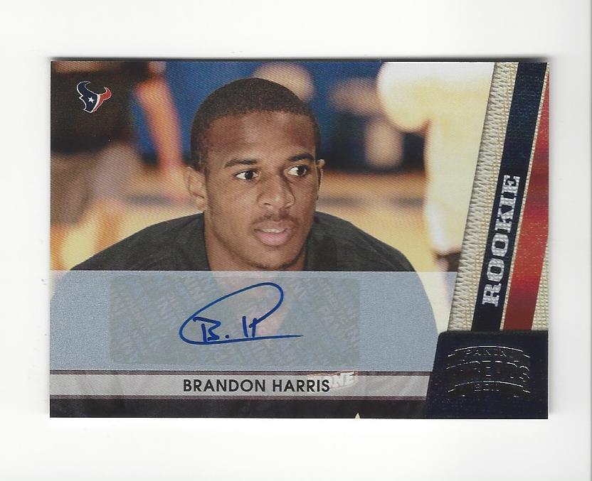 2011 Panini Threads Silver #163 Brandon Harris Rookie AUTOGRAPH Texans ...