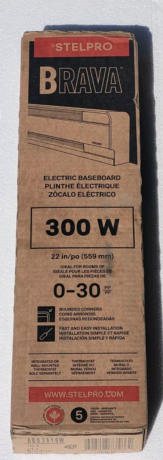 Stelpro 300W Brava Electric Baseboard, 1024 BTU/H, 120V, White | eBay