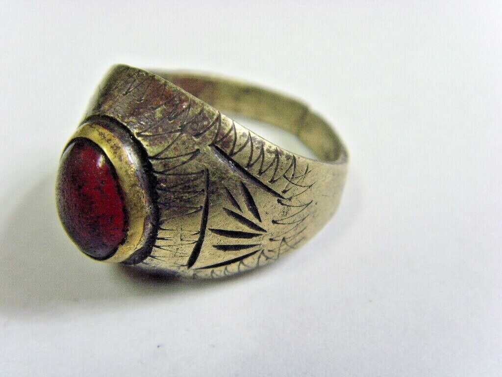 1600s antique kuchi tribal nomadic religious ring 10 size central Asia ...