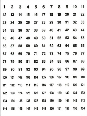 STICKERS NUMBERED 1-154 SEQUENTIAL WHITE~TINY 1/2" CIRCLE LABELS ...