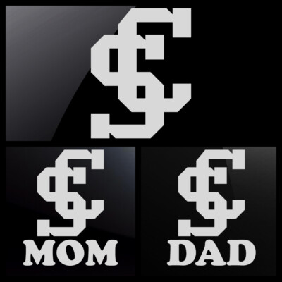 Santa Clara Broncos White or Matte Silver Decal with MOM or DAD or Logo ...