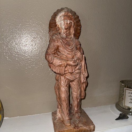 American Indian Chief Statue Mission Swirl Clay Statue 16" Tall | eBay
