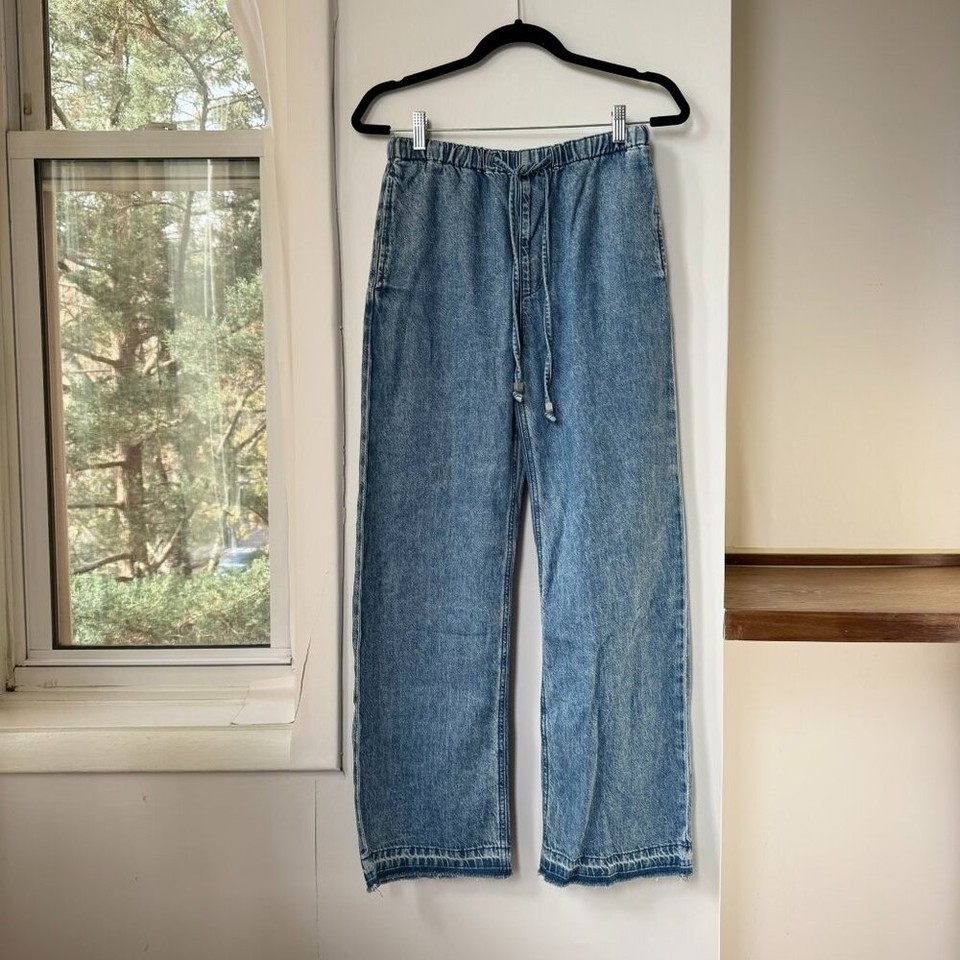 Rag & Bone Ultra Featherweight Logan Wide-Leg Beach Pants Denim Blue 25 ...