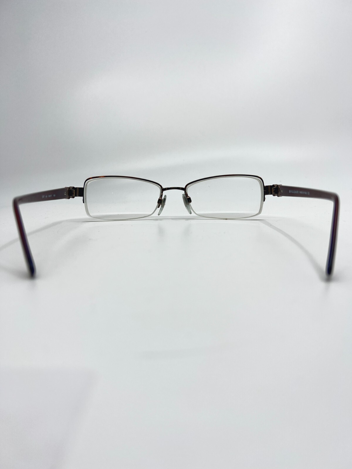 BVLGARI 297 138 Eyeglasses Frame Italy Half Rimless 53-17-130 Brown ...