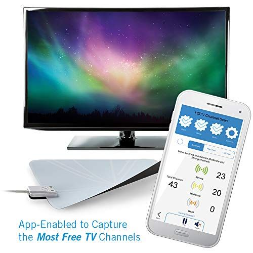 Winegard Flatwave Amped Pro HDTV Indoor Antenna with Bluetooth Signal ...