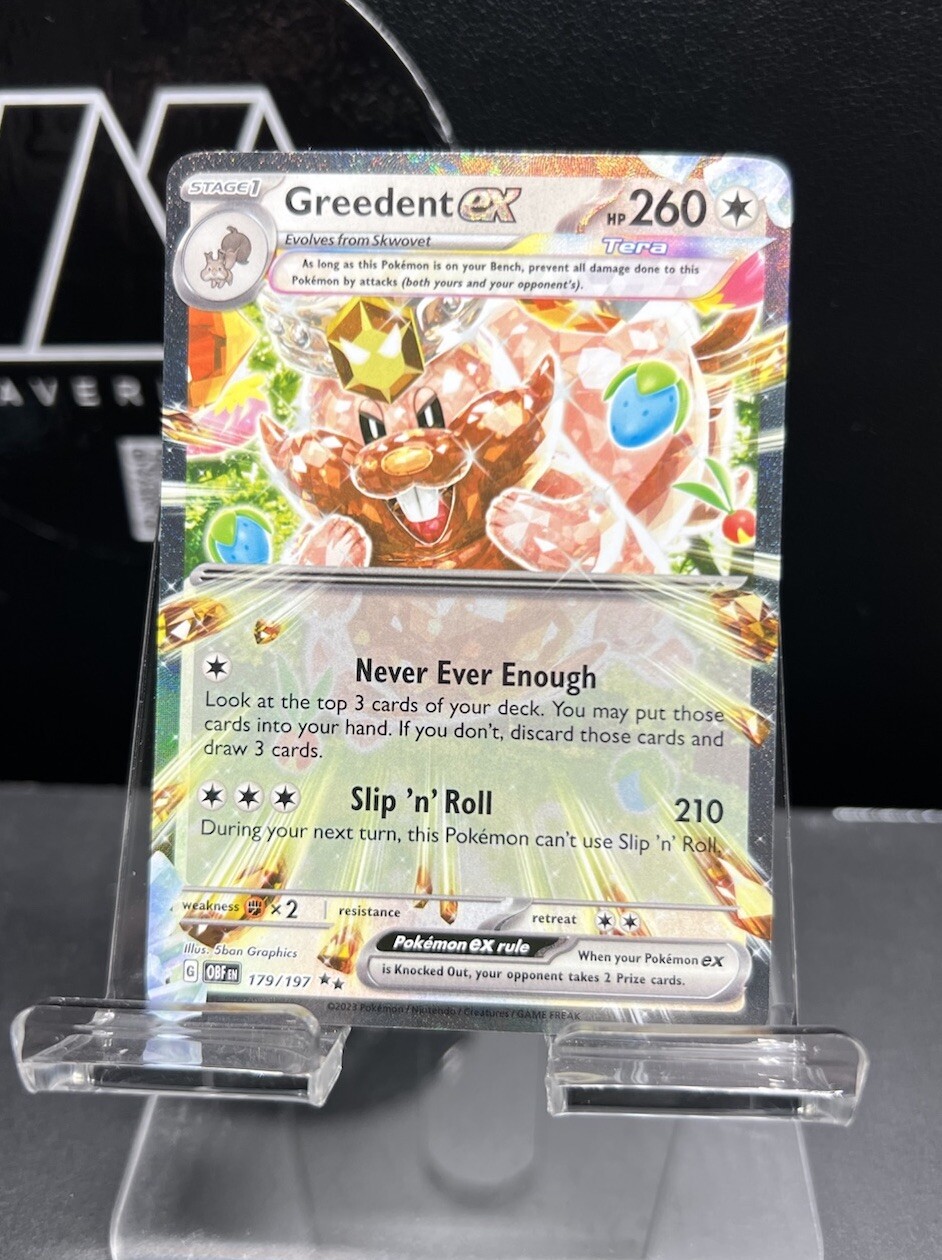 Greedent ex 179/197 Obsidian Flames Double Rare Holo Pokemon TCG Card ...