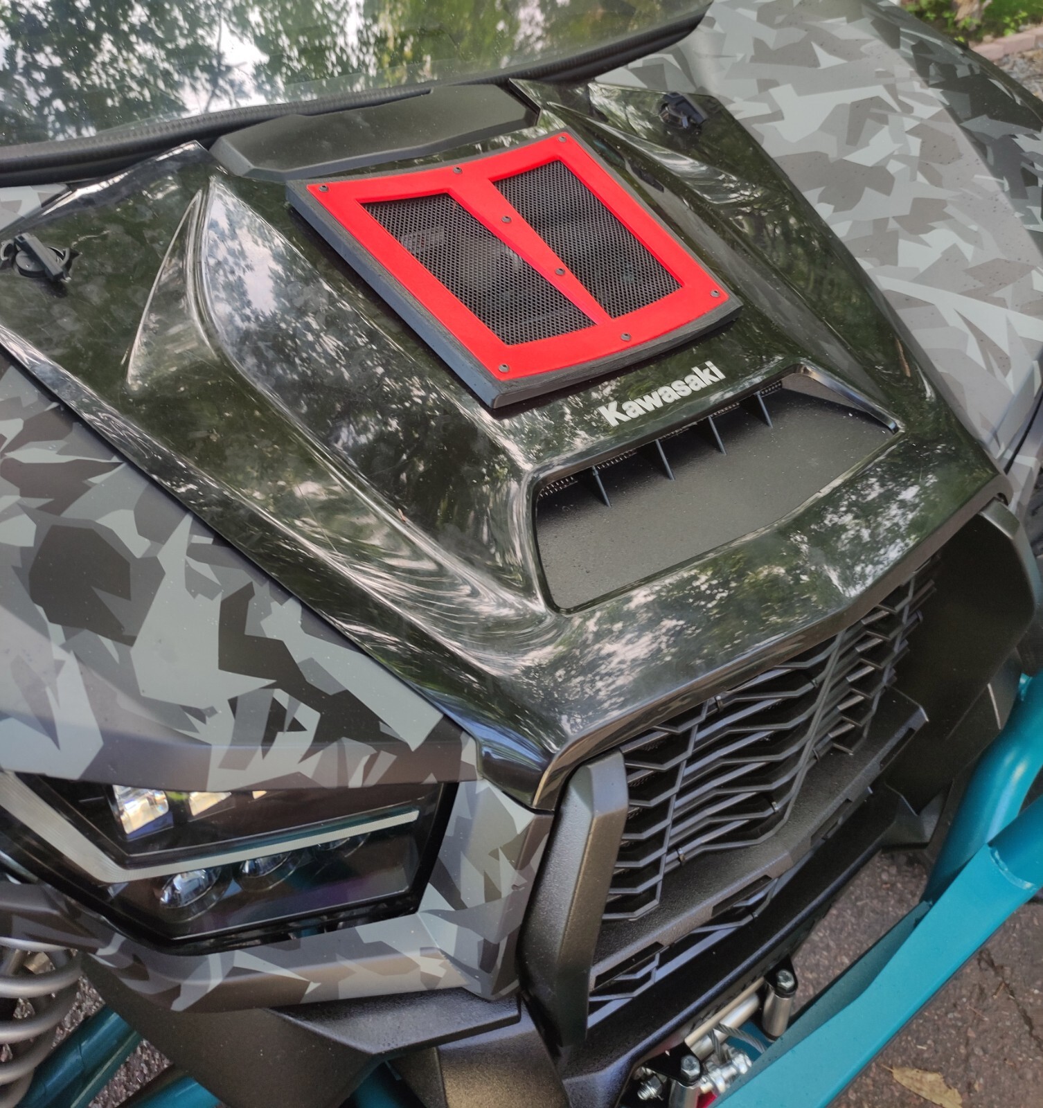 Kawasaki KRX 1000 Hood Scoop Vented Hood most affordable solution - RED ...