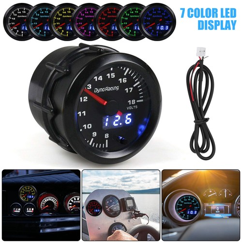 2 inch 52mm Universal 7 Colors LED Digital & Pointer Car Volt Meter ...