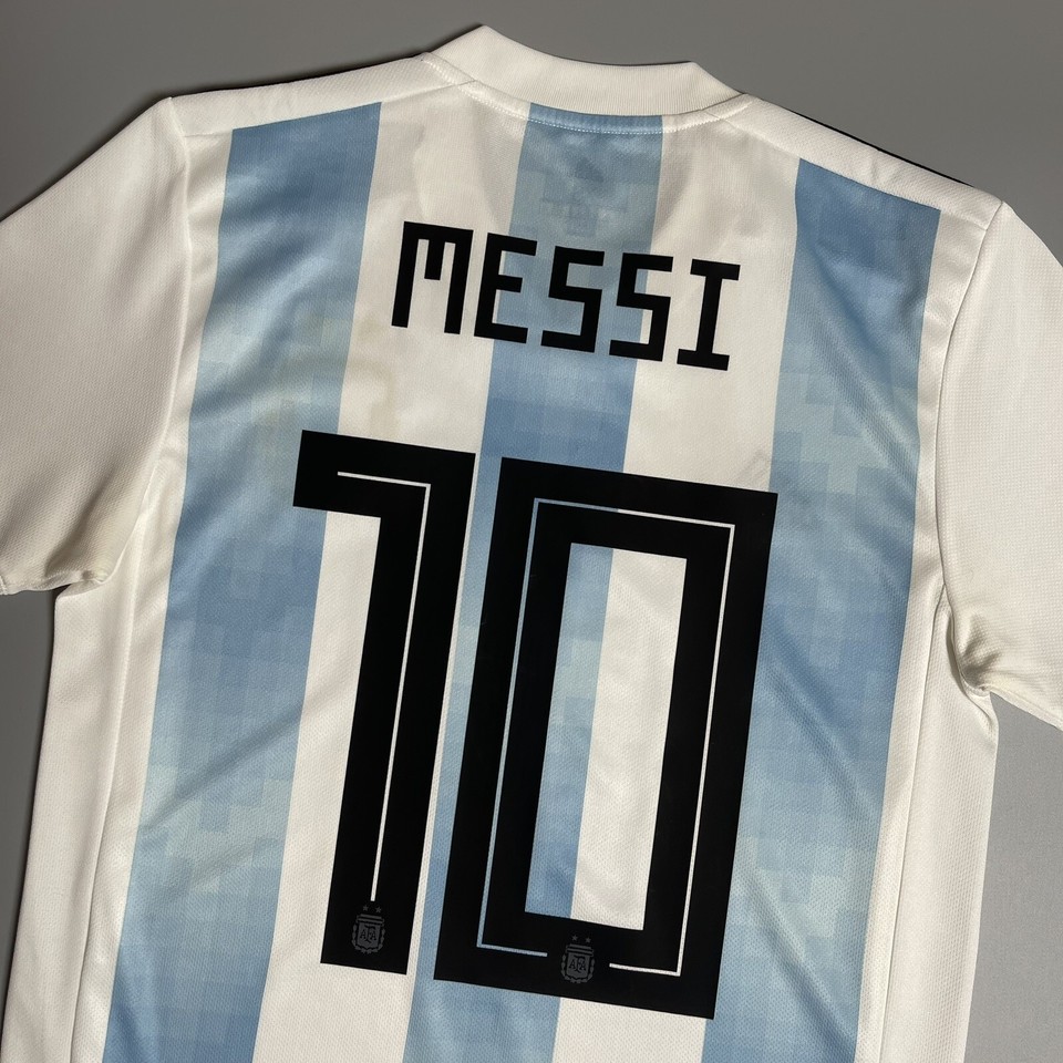 ARGENTINA ADIDAS 2018 WORLD CUP FOOTBALL HOME JERSEY #10 MESSI SIZE “XS ...