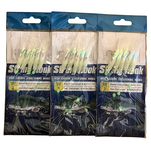 Mackerel Feathers Sabiki Bass Bream Pollock Lure Sea Fishing Rigs 5 ...