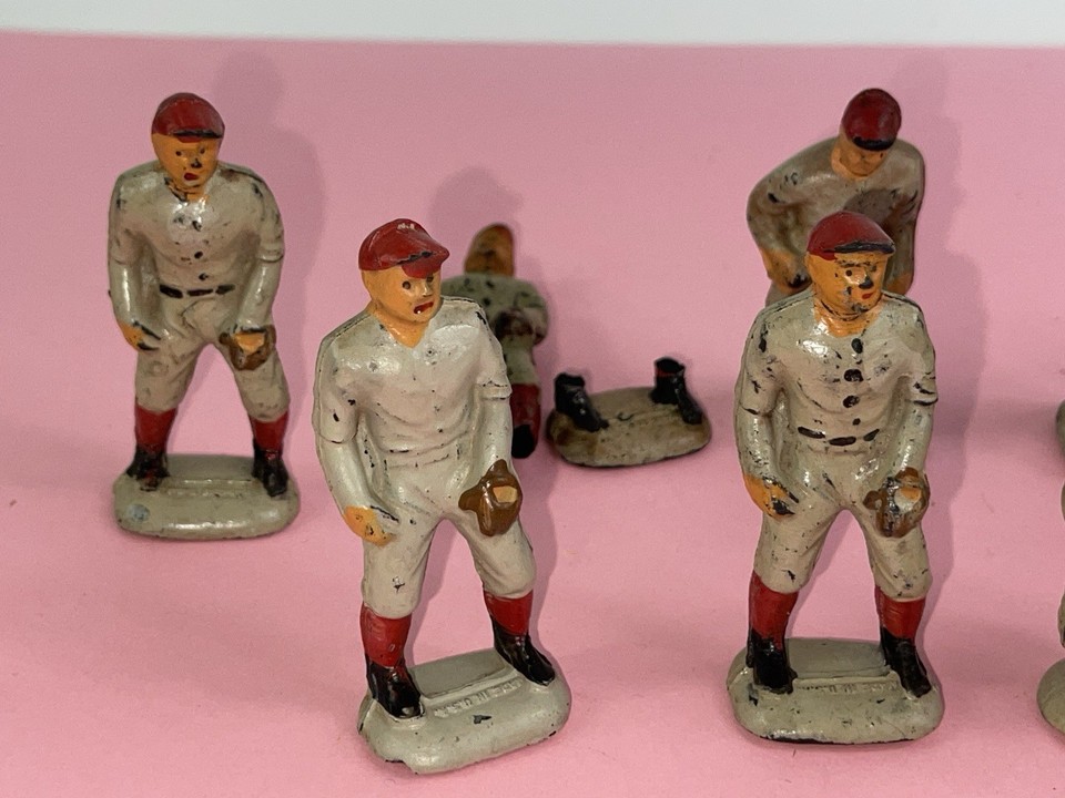 RARE AUBURN RUBBER TOY BASEBALL Figures Lot Of 13 RED capPlayers 1930 ...