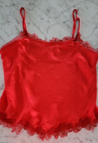 Free People Sunset Lover M Cami Tank Top High Risk Red Butterfly Lace ...