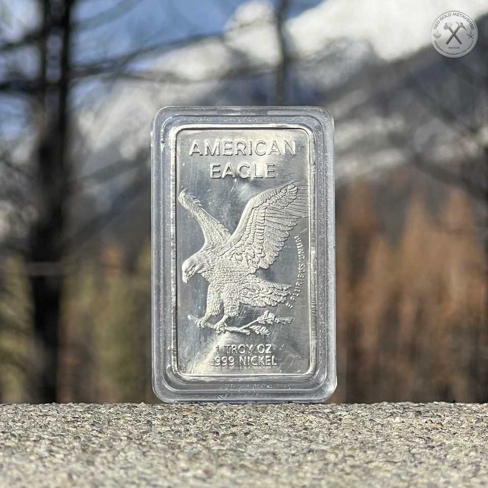 1 troy oz Nickel American Eagle 2022 Bullion Ingot Bar/1 oz .999 Pure ...