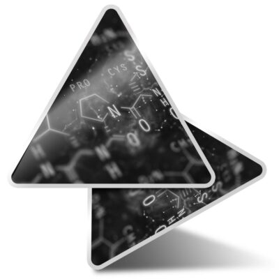 2 x Triangle Stickers 10cm - BW - Chemical Formula Science Uni #38310 ...