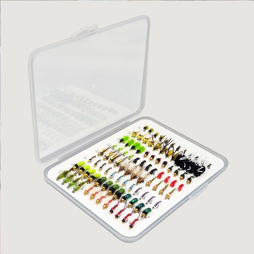 96pcs Fly Fishing Flies Assortment Kit Dry Wet Flies Nymphs with Fly ...