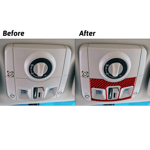 1pcs Red Carbon Fiber Reading Lamp Panel Sticker Trim For Cadillac CTS ...
