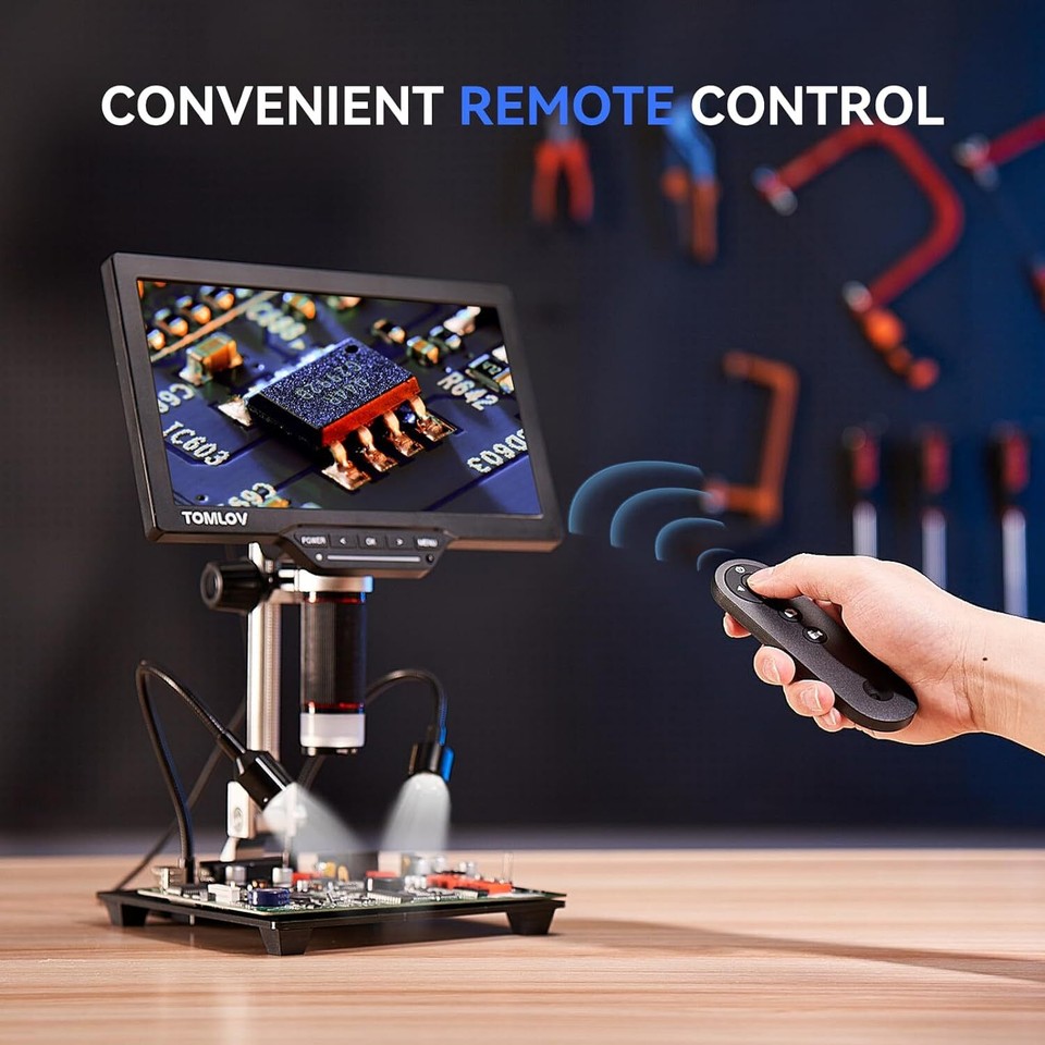 10" TOMLOV Solder Station Magnifier Bench 1500X coin Microscope Jewelry ...