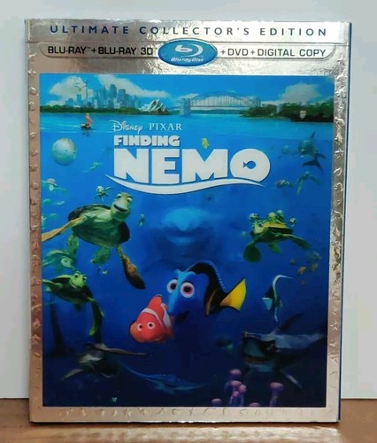 Pixar FINDING NEMO ULTIMATE 3D + Blu-ray + DVD w/ LENTICULAR SLIPCOVER ...