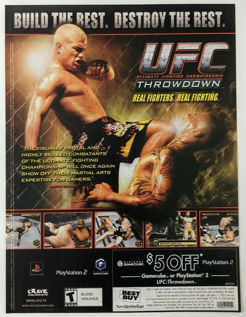 UFC Throwdown Coupon Best Buy Print Ad Game Poster Art PROMO Original ...