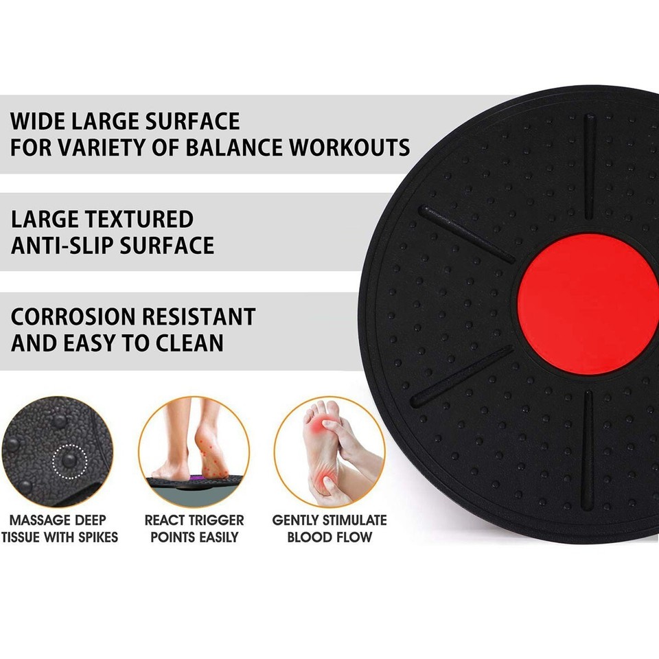 360 Rotation Non Slip Round Wobble Body Balance Board Training Fitness ...