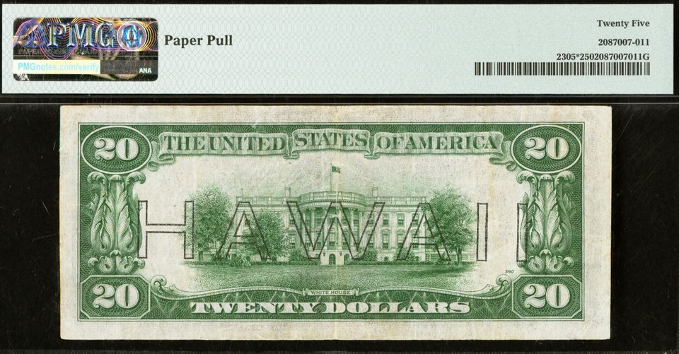 1934A $20 WWII Emergency Issue Star FRN PMG 25 - Hawaii Star Note Fr ...