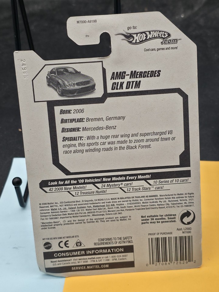 2008 Hot Wheels AMG-MERCEDES CLK DTM #98 ☆ variant blue;pr5☆Web Trading ...