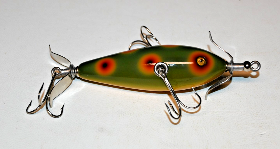 Contemporary 3 Hook Minnow with Glass Eyes Front Prop Marked "CC" | eBay