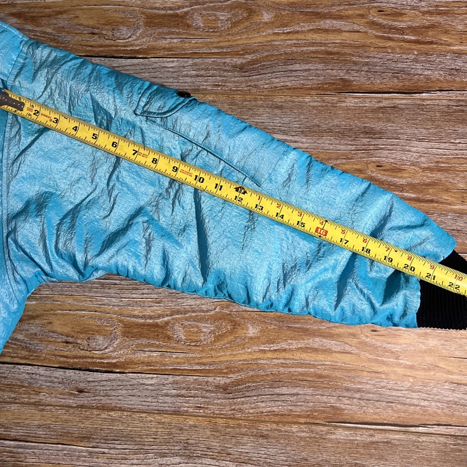 VTG NILS Ski Puffer Jacket Sz6 Neon Blue 80s Retro Glam Tech Color Electropop | eBay