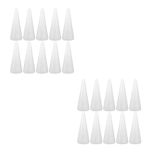 20 pcs White Cones Foam DIY Tree Shapes Polystyrene Modelling Cones ...