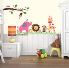 HUGE Jungle Animal Zoo Wall Stickers Nursery Girls Childrens Bedroom ...