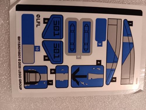 Lego Star Wars 501st Legion Clone Troopers Unused Sticker Sheet 75280 ...