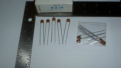 5 pieces Centralab DD-7R5, 7.5pf 1000vdcw Ceramic Disc Capacitors ...
