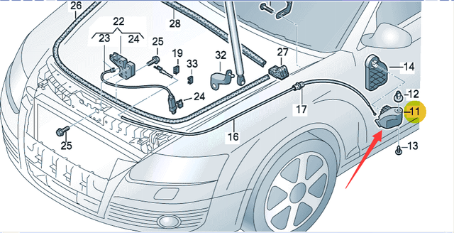 Genuine Hood Latch Bonnet Release Openner Handle For Audi A6 05-11 ...