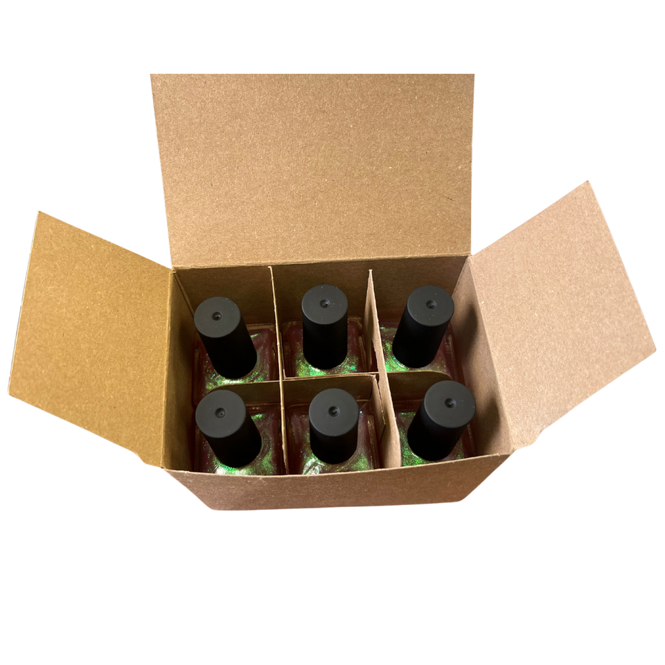 Empty 6 Compartment Box for Nail Polish Bottles - Bottles Not Included ...