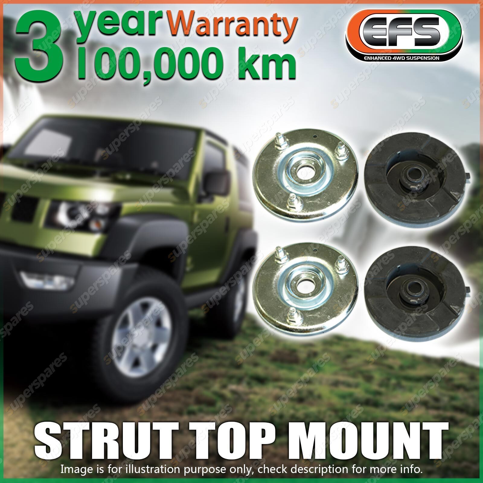 Pair Front EFS Strut Top Mounts for Nissan Navara D40 STX 550 V6 NP300 ...