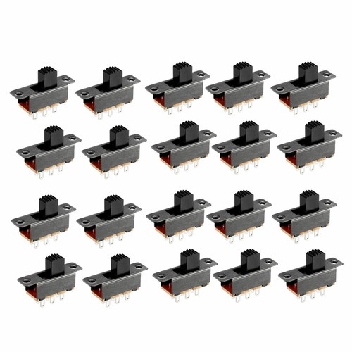 20Pcs 6mm Vertical Slide Switch DPDT 2P2T 6 Terminals PCB Panel ...