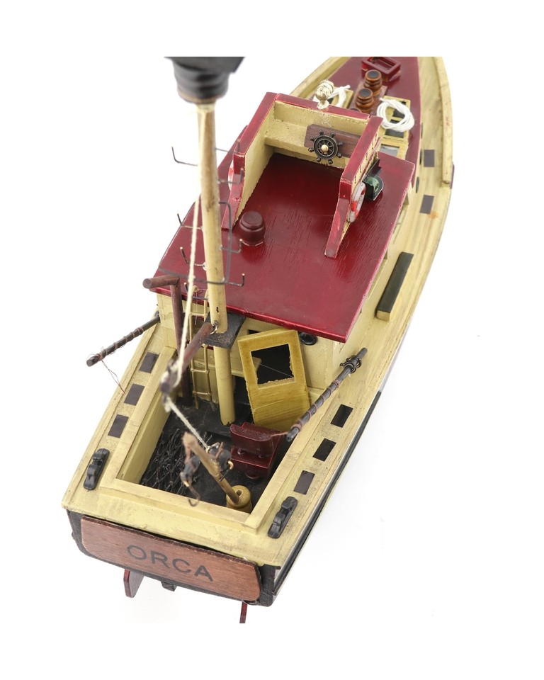 Jaws Orca Wooden Ship Model Shark Fishing Boat Pre-Assembled Antique ...