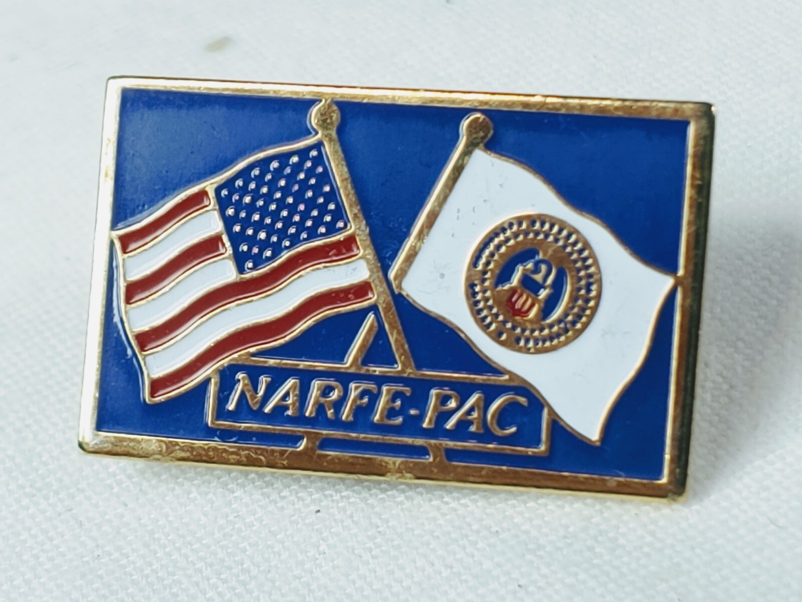 NARFE - pac Double Flag Enamel Pin - Gem