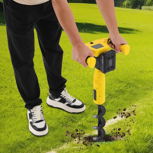 350W Post Hole Digger Electric Hole Digging Machine Cordless Post-Hole ...