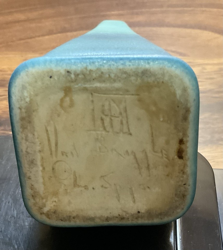 Van Briggle 7” bud vase – READ – rare shape? / age? / square pyramid ...