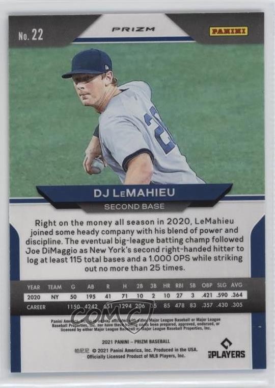 2021 Panini Prizm Carolina Blue Prizm DJ LeMahieu #22 | eBay