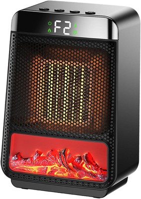 Portable Space Heater Indoor Use, 1500W Small Electric Flame Heaters ...